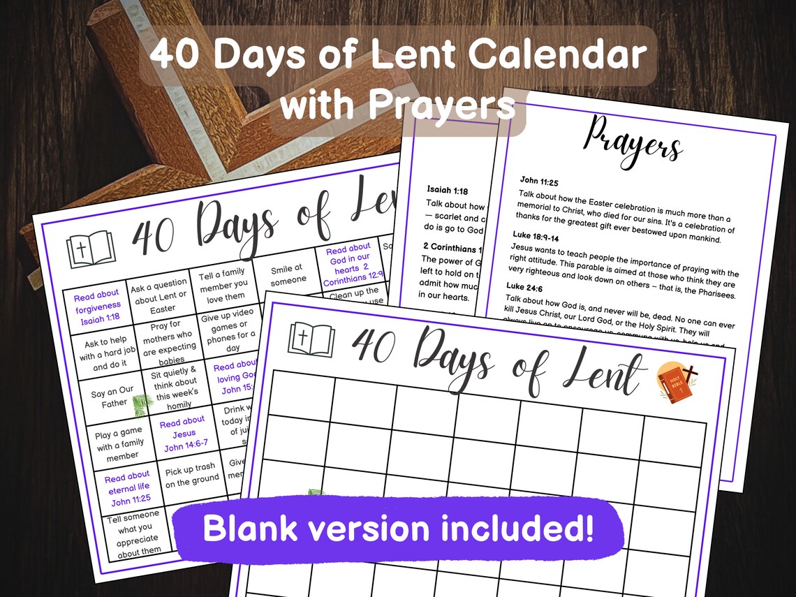 Lent Activity Bundle, Lent Calendar 2024, Lenten Calendar for Kids ...