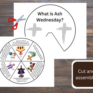 Ash Wednesday Craft, Printable Catholic Spinner Wheel Lesson for Kids ...