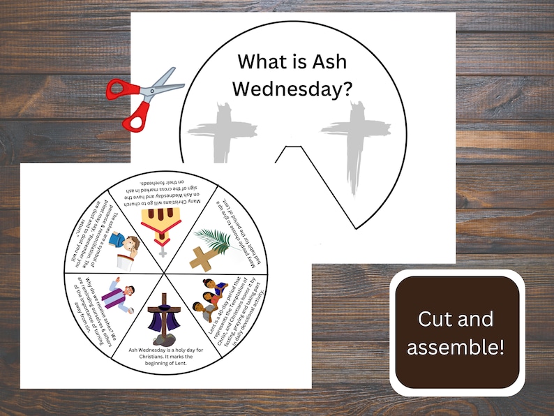 Ash Wednesday Craft, Printable Catholic Spinner Wheel Lesson for Kids ...