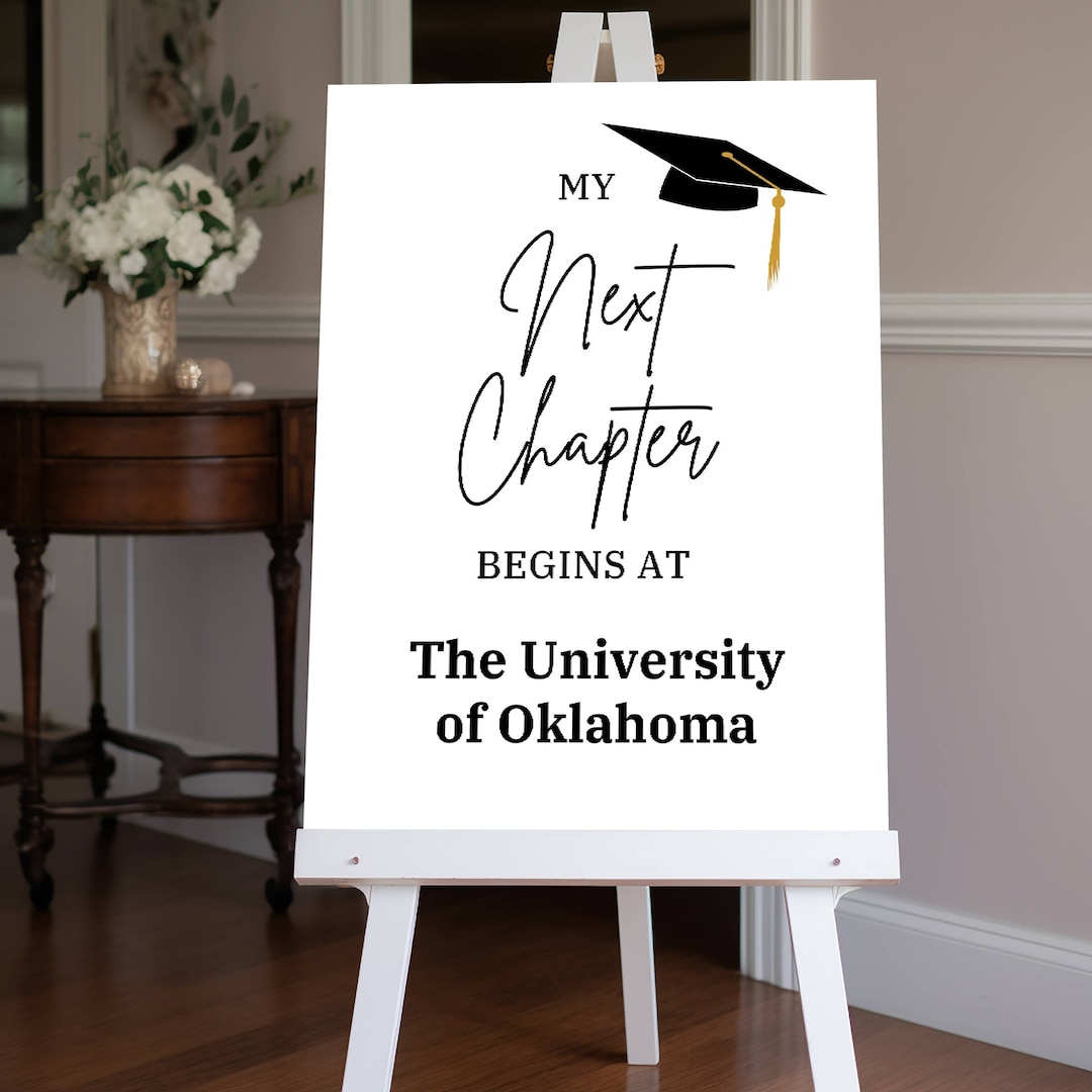 Graduation Printable Sign, My Next Chapter Starts At, Editable ...