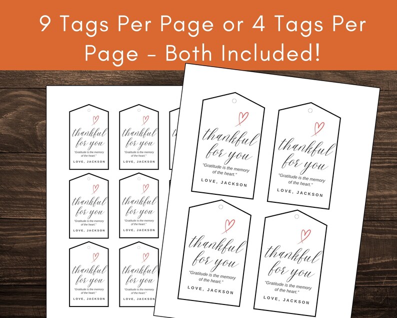 Printable Thanksgiving Gift Tag Canva, Thanksgiving Favor Tag Template ...