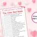 Valentine's Day the Color Red Game, Valentine's Trivia Game, Printable ...