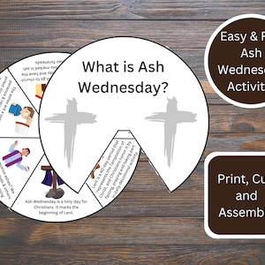 Ash Wednesday Craft, Printable Catholic Spinner Wheel Lesson for Kids ...