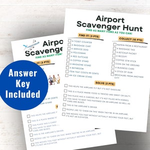 Airport Scavenger Hunt for Kids, Travel Treasure Hunt, Family Vacation ...
