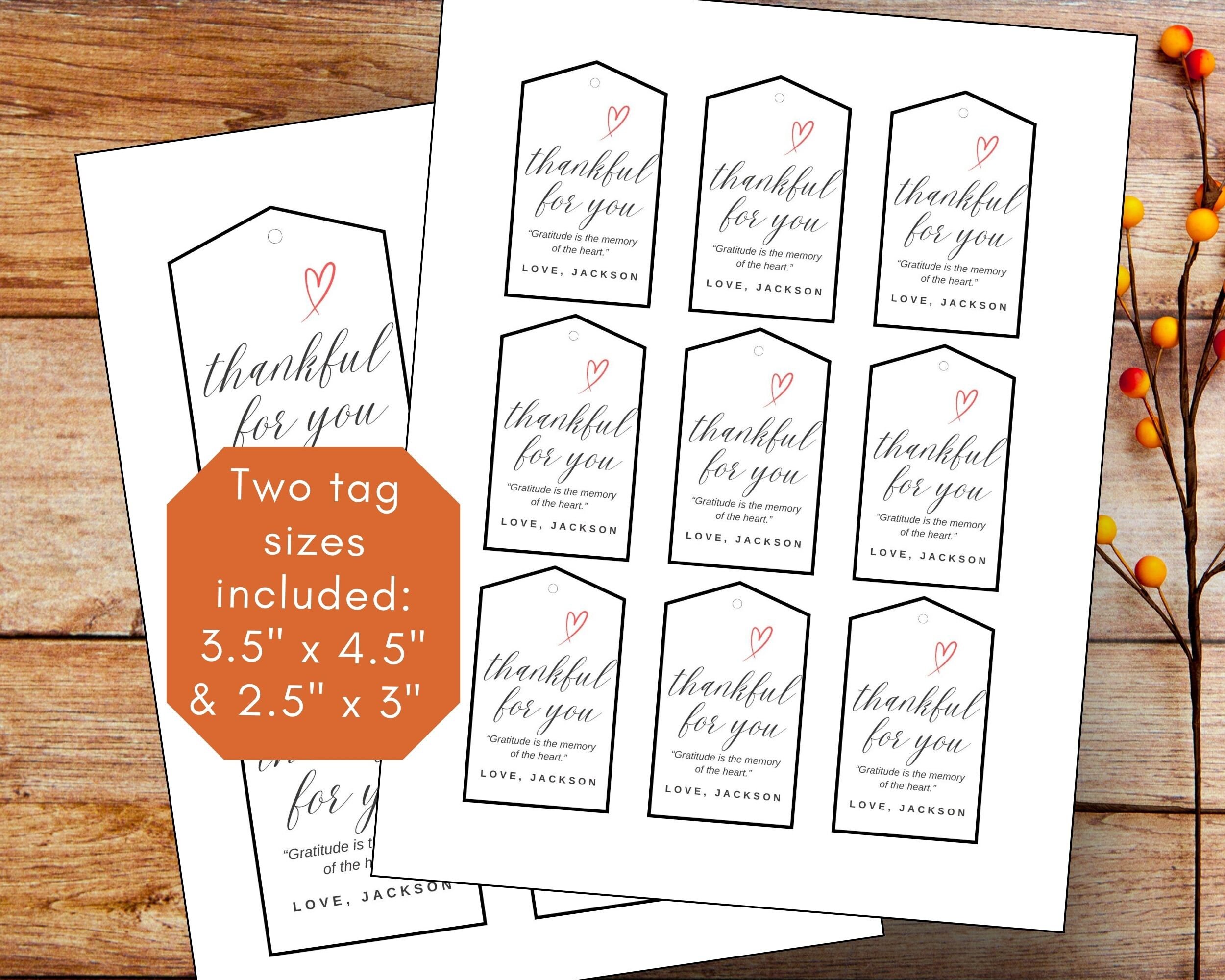 Printable Thanksgiving Gift Tag Canva, Thanksgiving Favor Tag Template ...