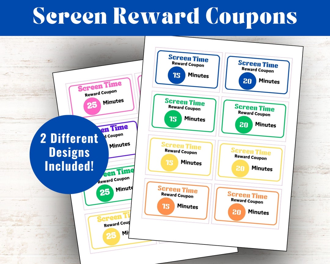 Screen Time Coupon, Screen Time Rules, Screen Time Chore Chart, Kids ...