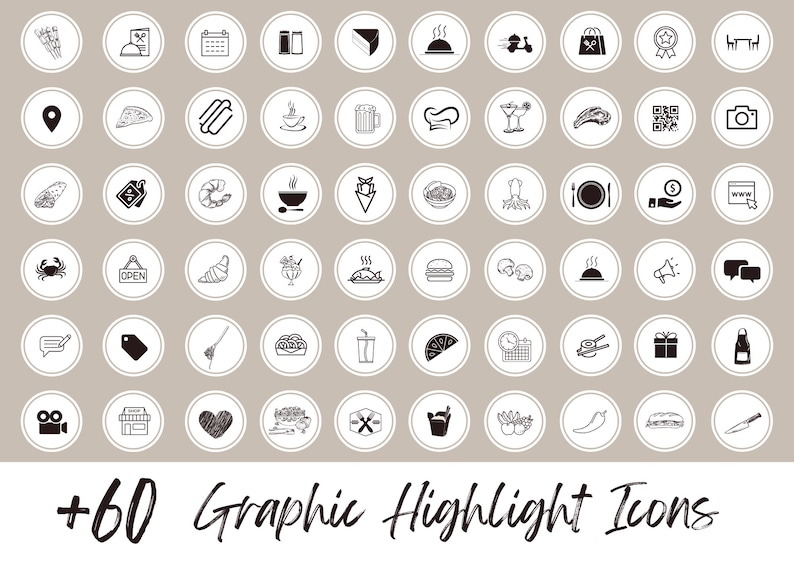 120 Food & Restaurant Instagram Highlight Covers Highlight Cover ...