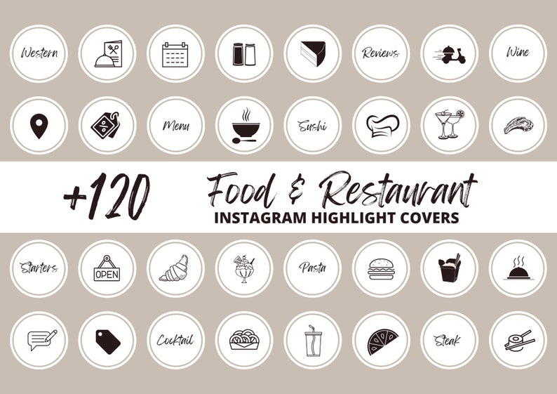 120 Food & Restaurant Instagram Highlight Covers Highlight Cover ...