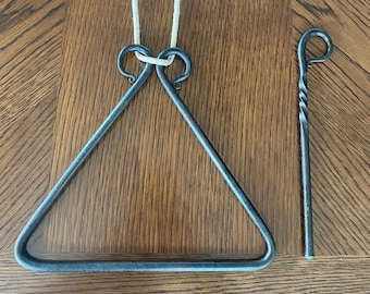 Hand-forged Triangle Dinner Bell - Etsy