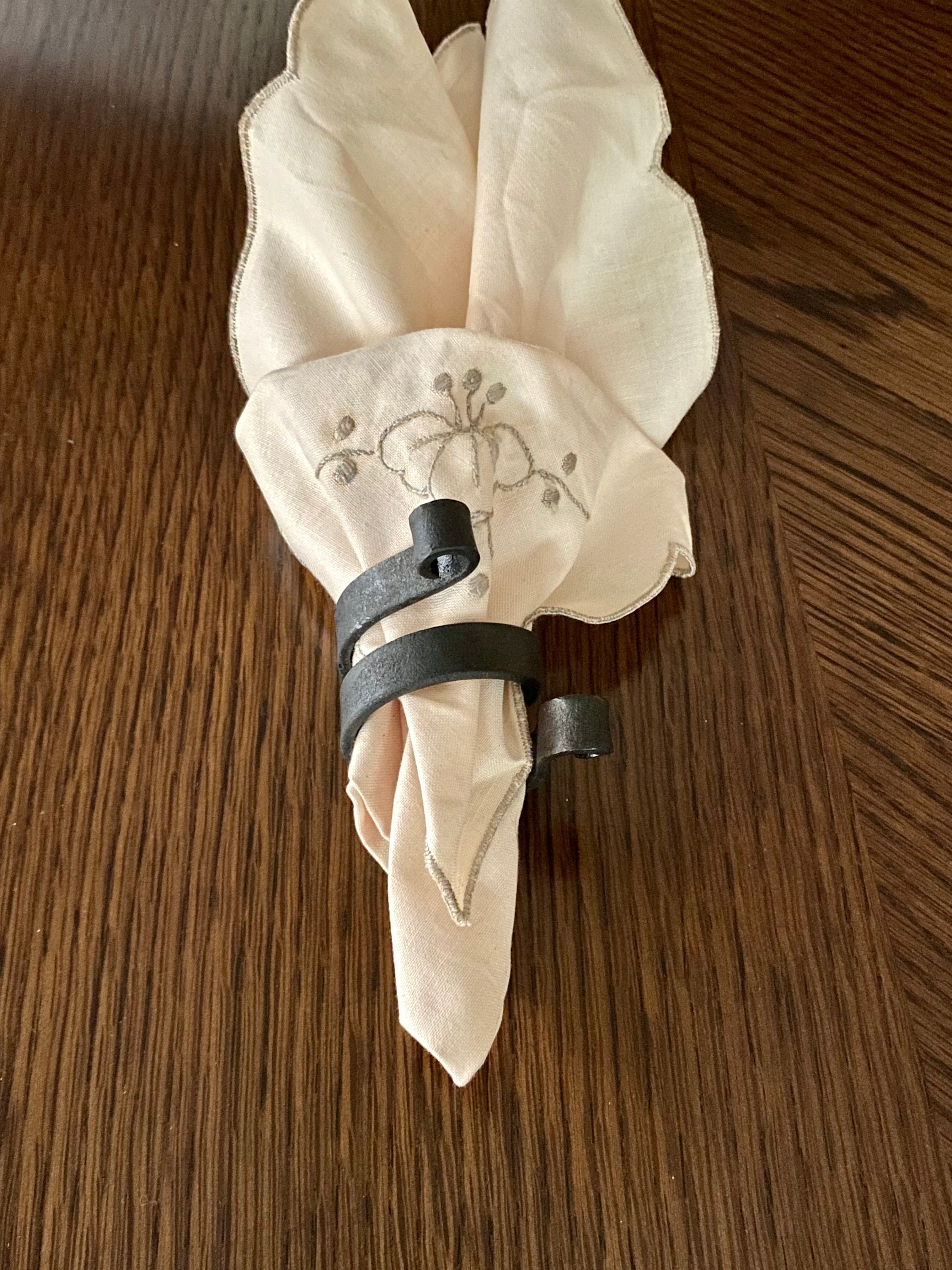 Hand Forged Rustic Napkin Rings - Etsy