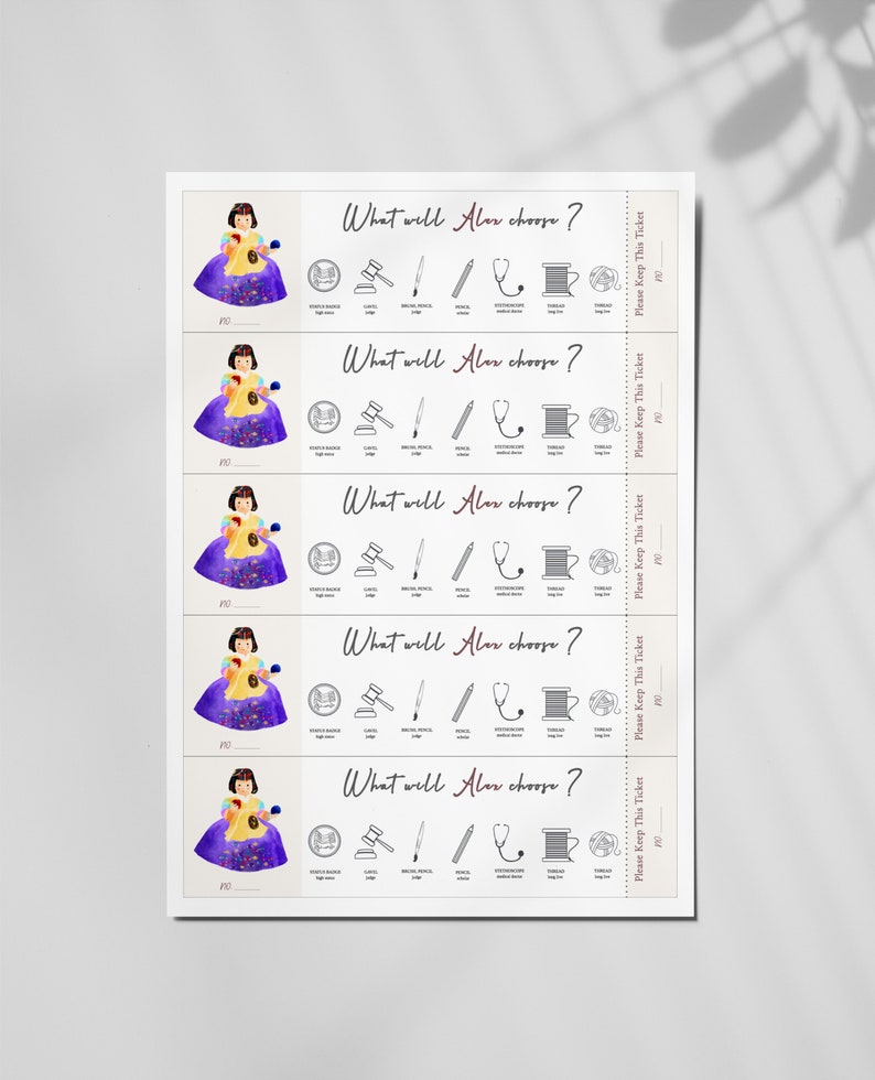 Korean First Birthday| Raffle Ticket Template | Baby Hanbok Girl ...