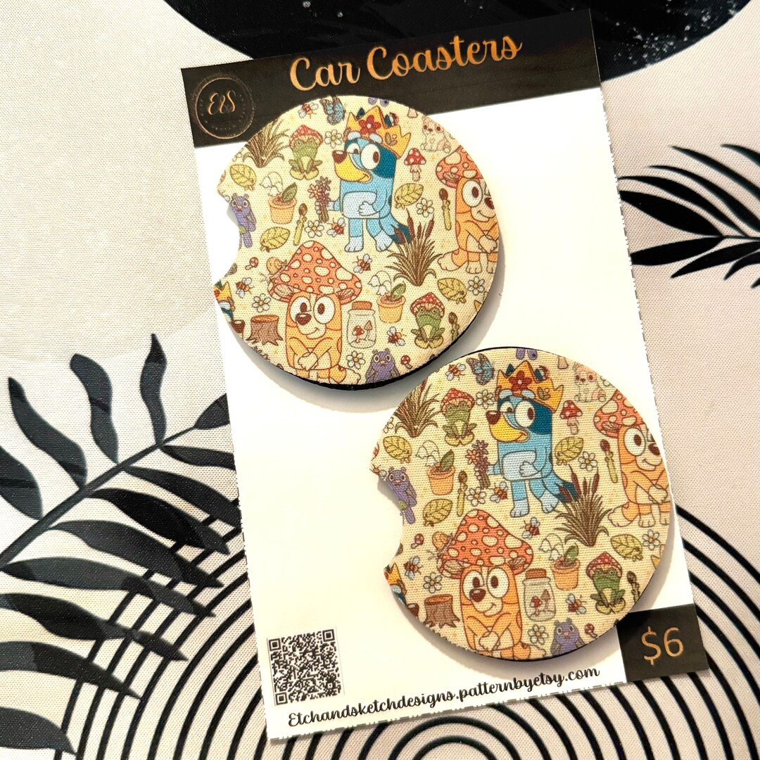 Boho Bluey Car Coasters - Etsy
