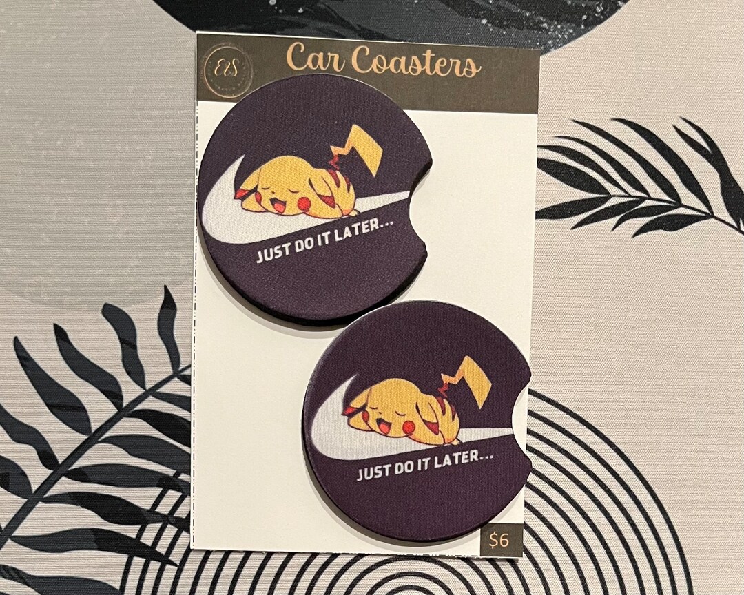 Lazy Pikachu Car Coasters - Etsy