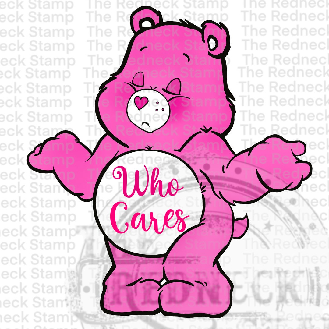 Pink Who Cares Bear - Etsy