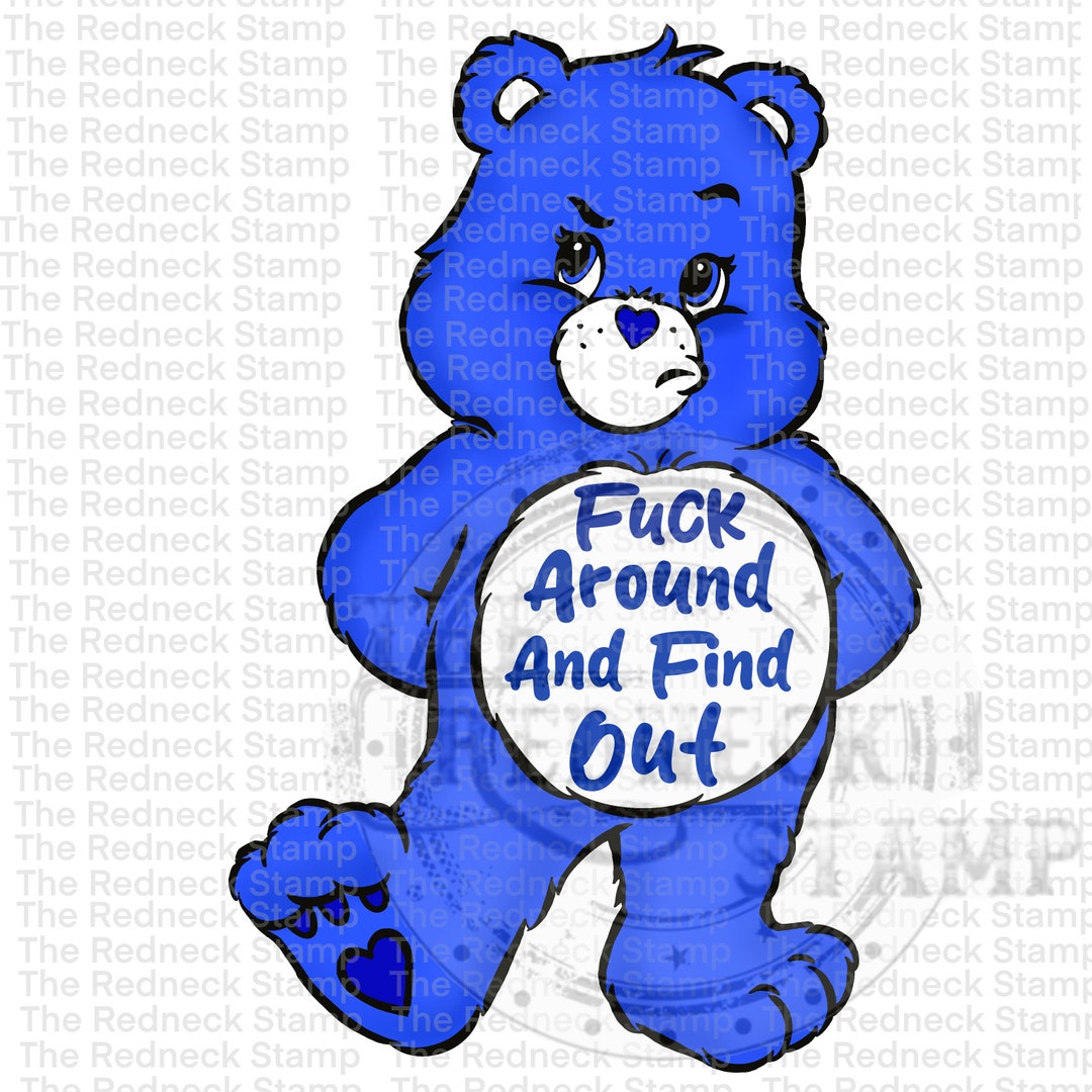 Blue Grumpy Swear Bear - Etsy