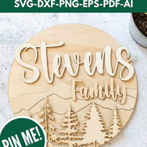 Name Sign Kit Mountain View | Layered DIY Name Sign Svg File - Laser ...