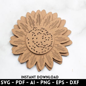 Sunflower SVG File | Svg, Dxf, Eps, Png Files for Cutting Machines ...