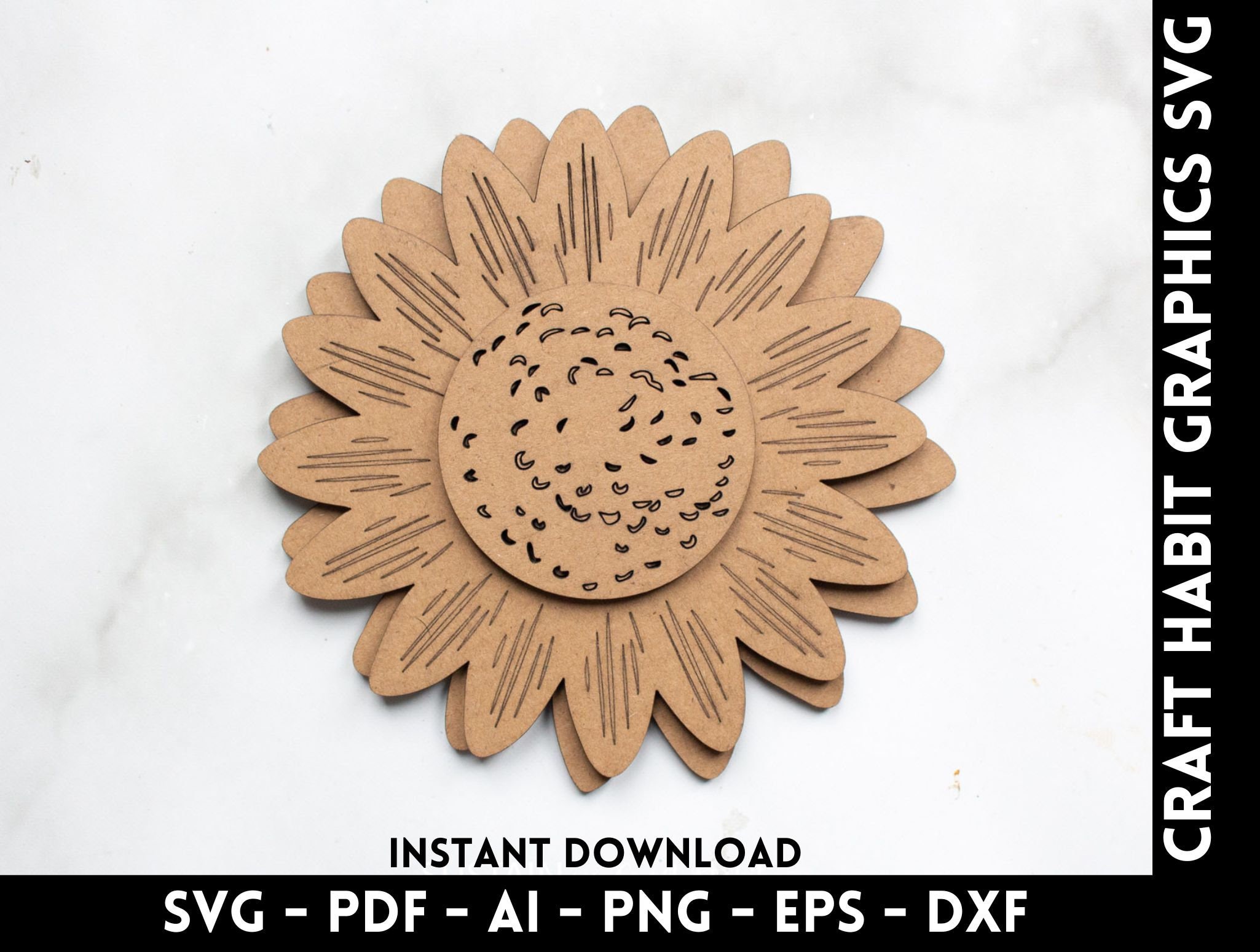 Sunflower SVG File | Svg, Dxf, Eps, Png Files for Cutting Machines ...