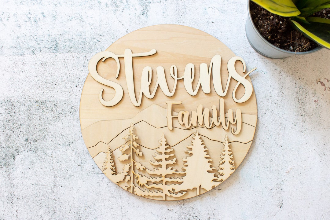 Name Sign Kit Mountain View | Layered DIY Name Sign Svg File - Laser ...