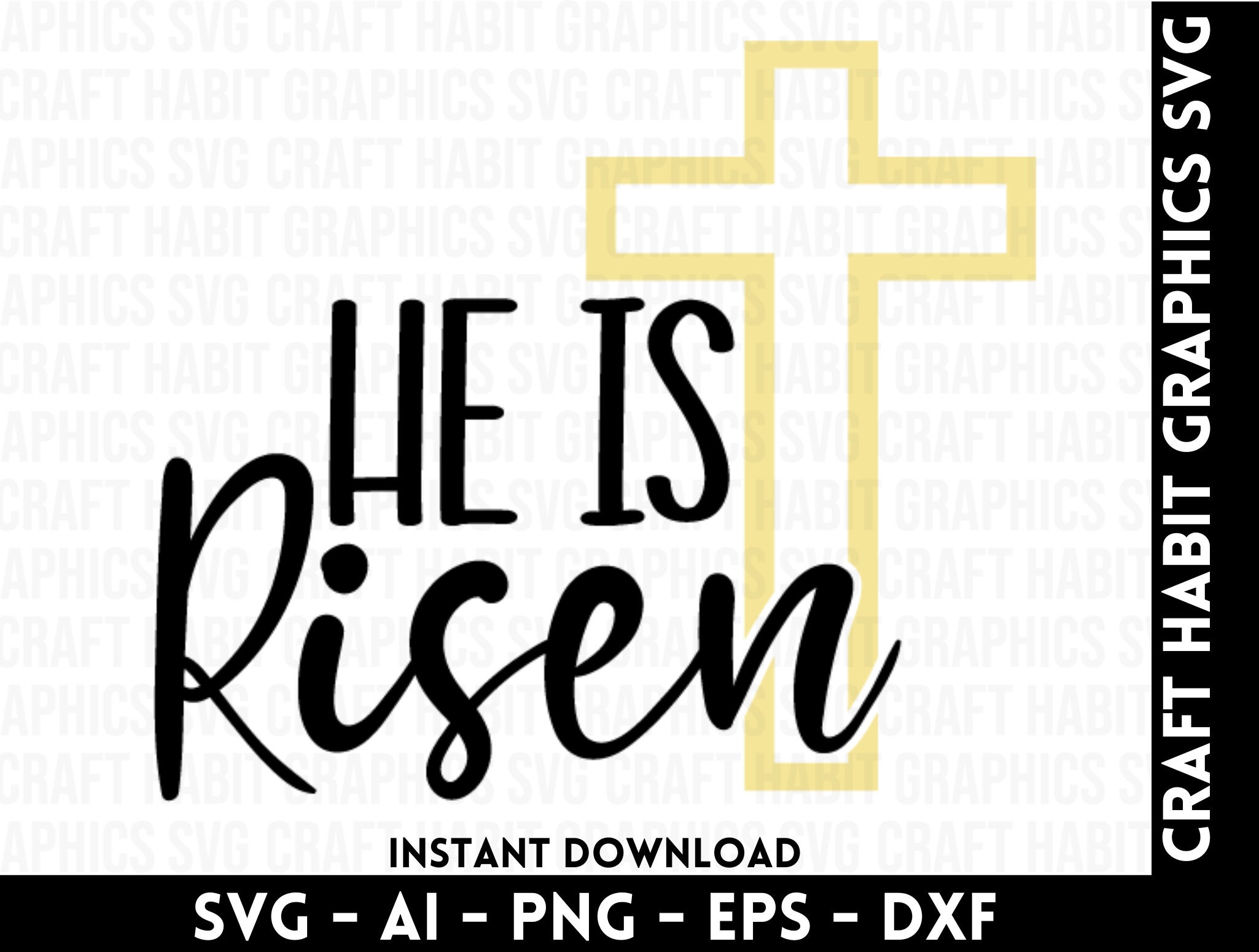 He is Risen Svg, Easter Sunday Cross, Easter Svg, Christian Svg, Jesus ...