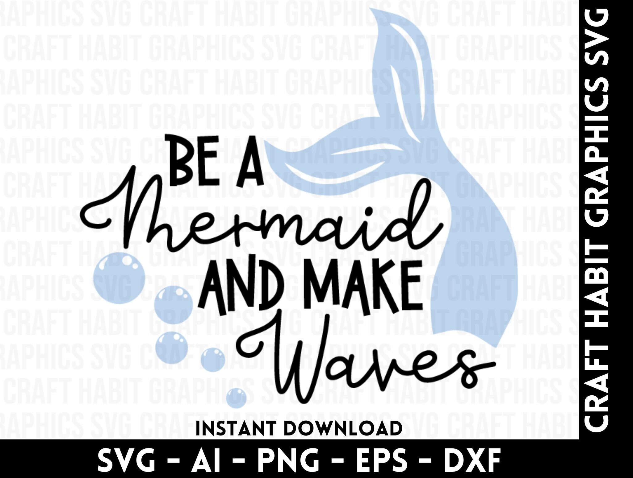 Mermaid Svg, Dxf, Eps, Png Files for Cutting Machines - Cricut ...