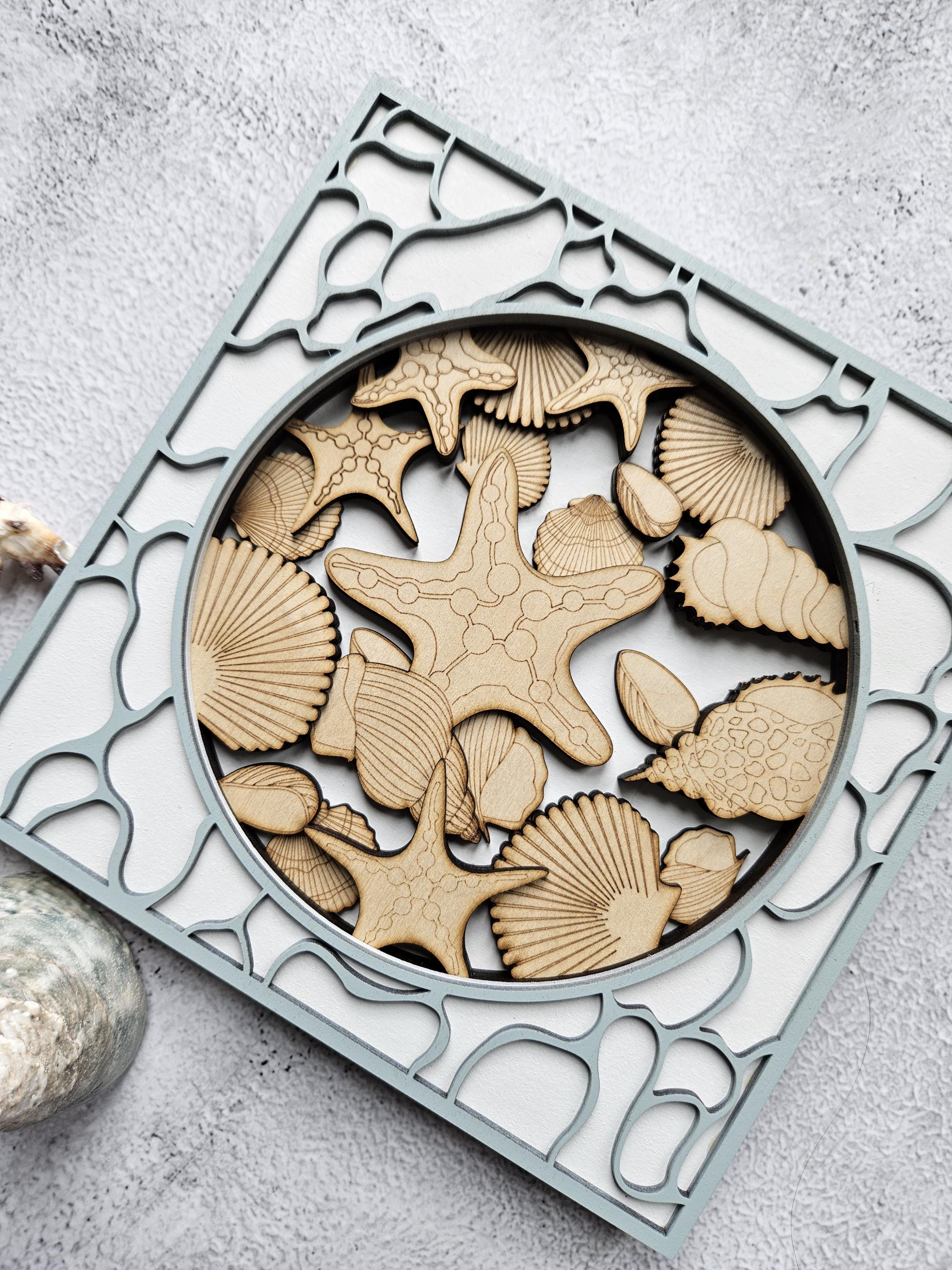 Seashell Shadow Box Svg | Seashell Layered Shadow Box Svg File - Laser ...