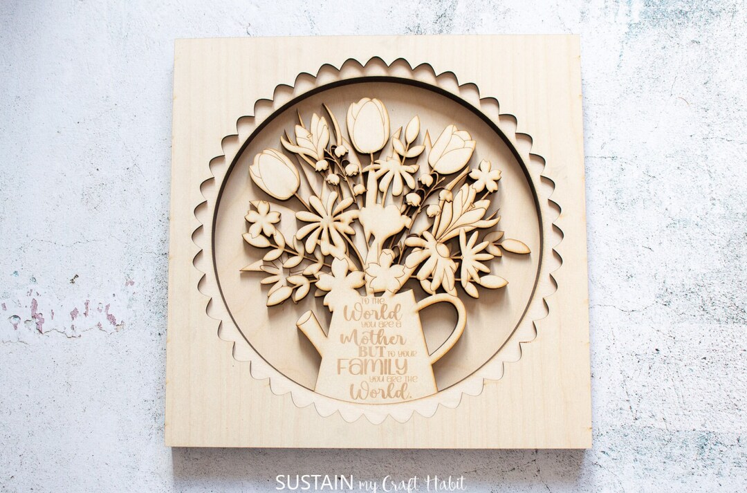 Flower Bouquet Shadow Box Svg | Layered Shadow Box Svg File - Laser Cut ...