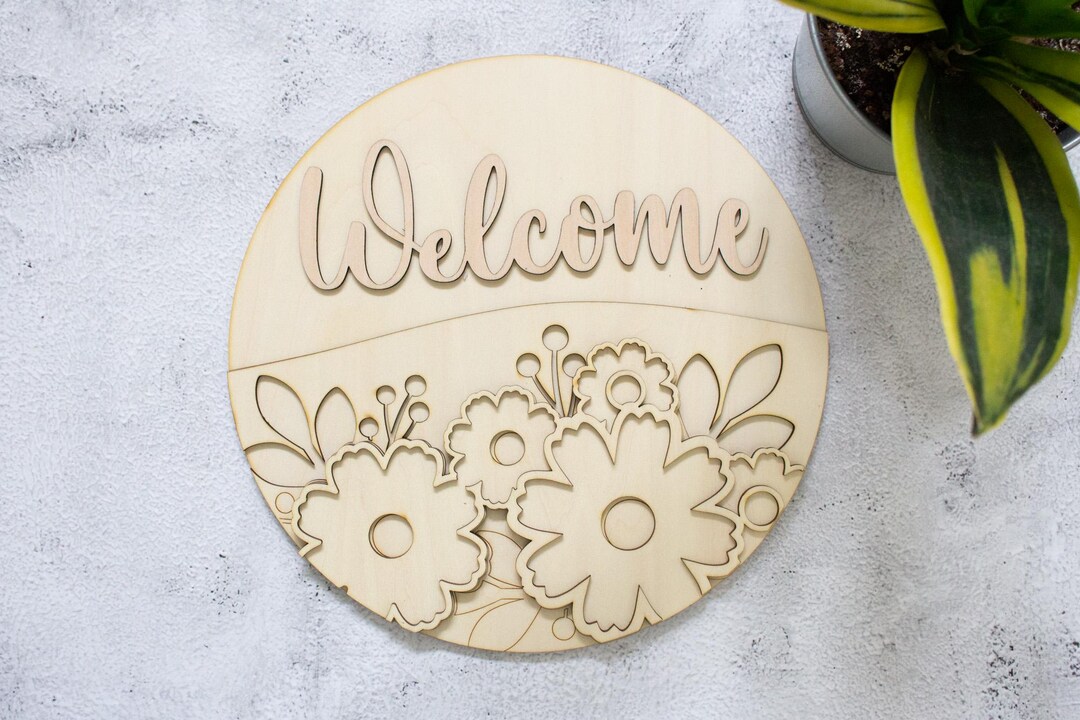 Name Sign Kit Florals | Layered DIY Name Sign Svg File - Laser Cut File ...