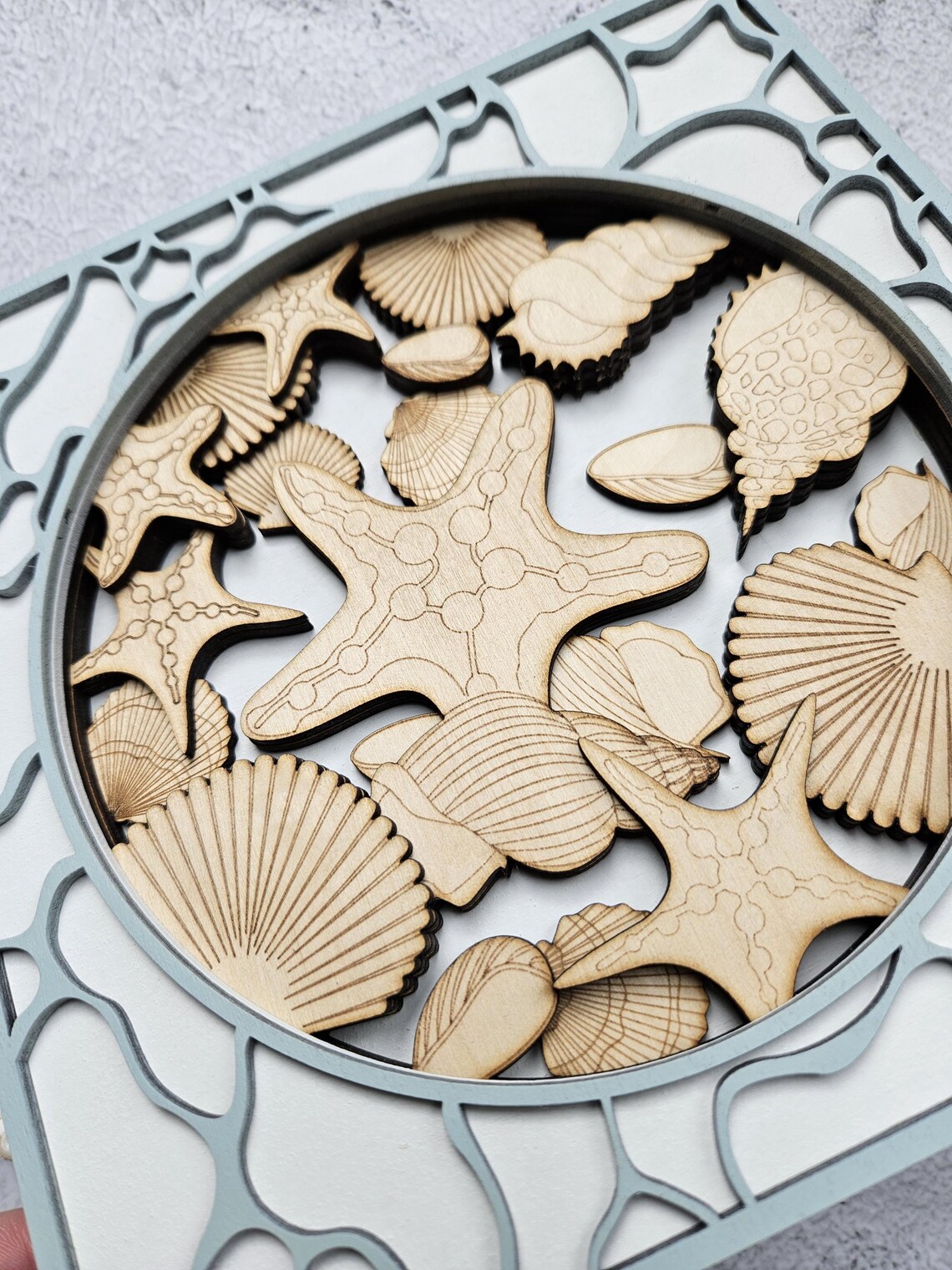 Seashell Shadow Box Svg | Seashell Layered Shadow Box Svg File - Laser ...