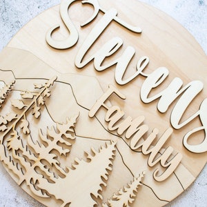 Name Sign Kit Mountain View | Layered DIY Name Sign Svg File - Laser ...