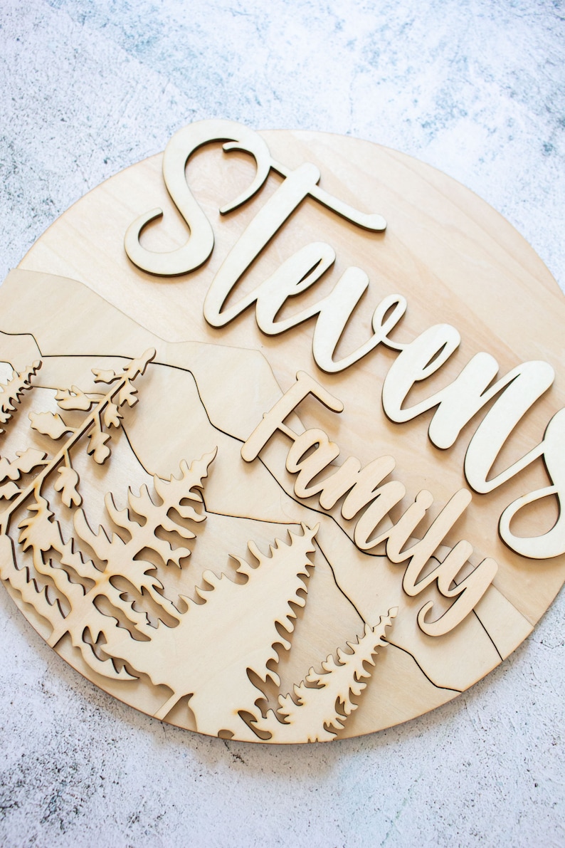 Name Sign Kit Mountain View | Layered DIY Name Sign Svg File - Laser ...