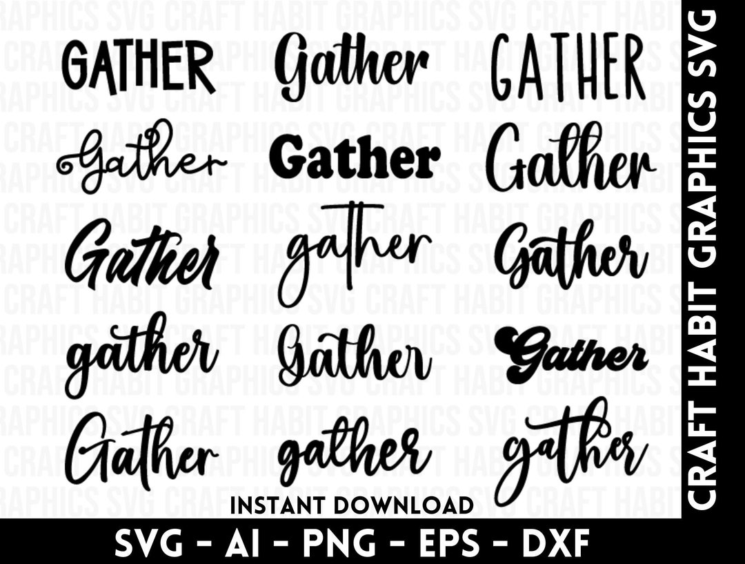 Gather Bundle Svg, Dxf, Eps, Png Files for Cutting Machines - Cricut ...