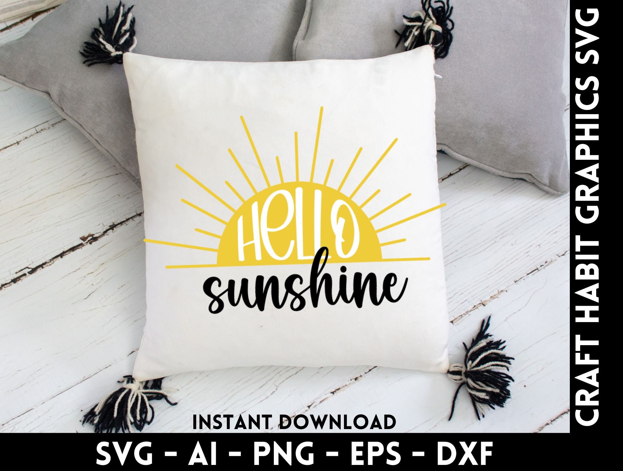 Hello Sunshine Svg, Dxf, Eps, Png Files for Cutting Machines Cricut ...