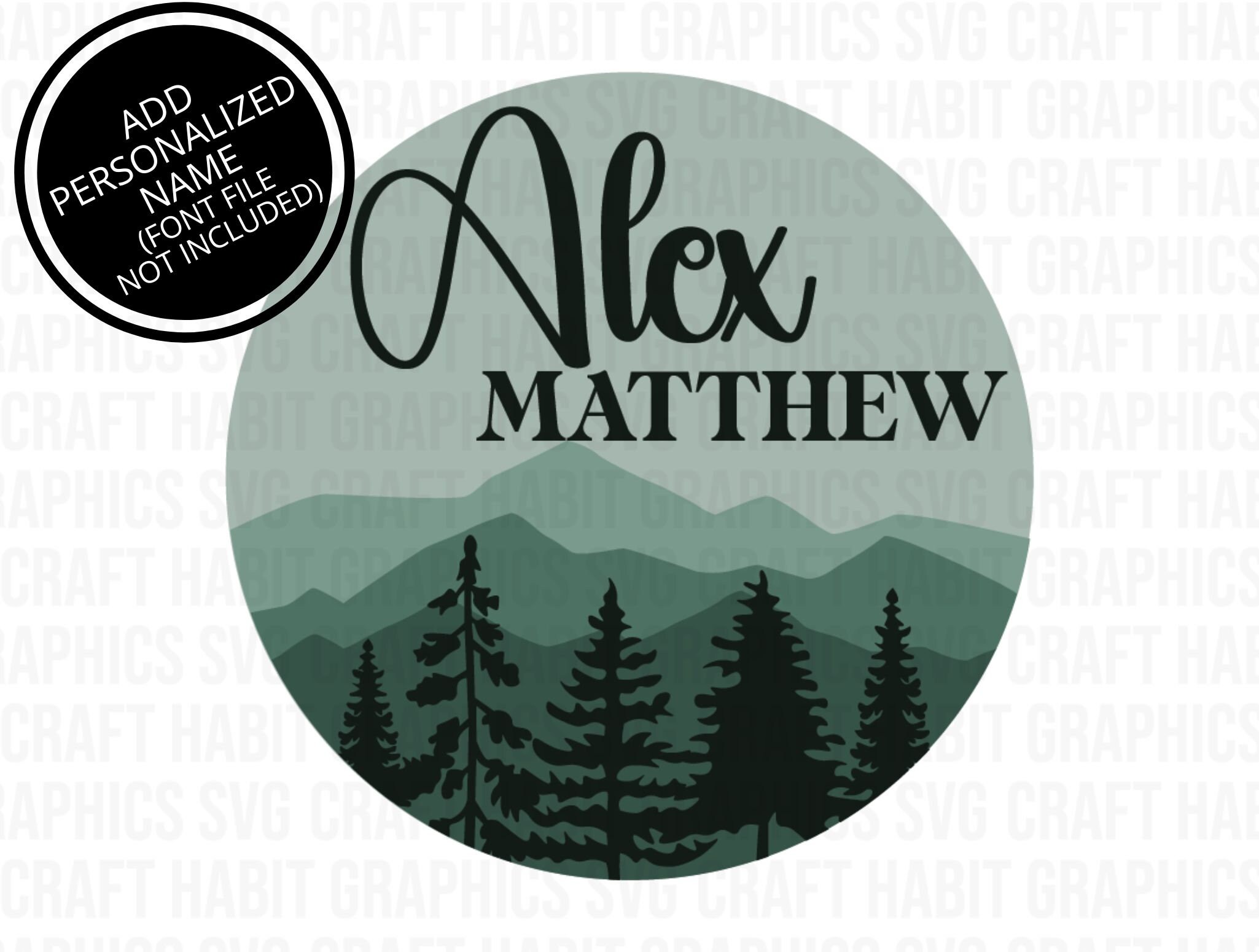 Name Sign Kit Mountain View | Layered DIY Name Sign Svg File - Laser ...