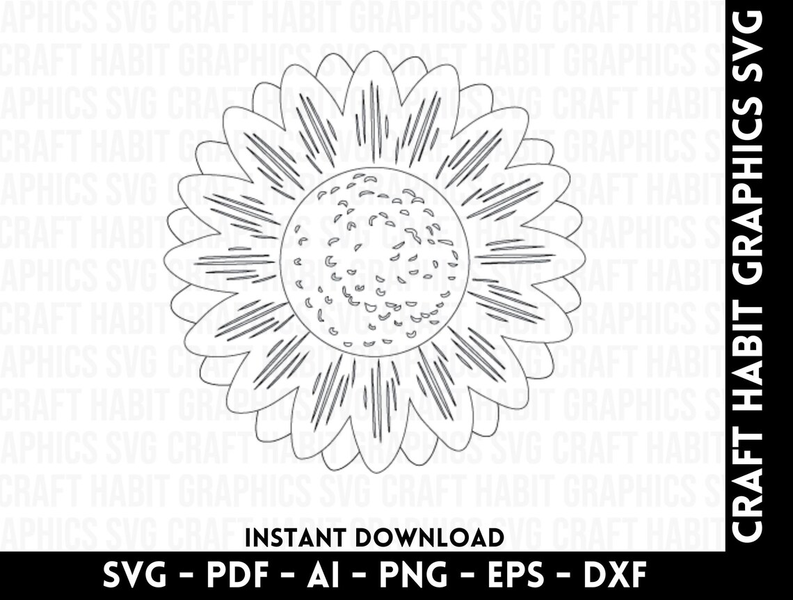 Sunflower SVG File | Svg, Dxf, Eps, Png Files for Cutting Machines ...