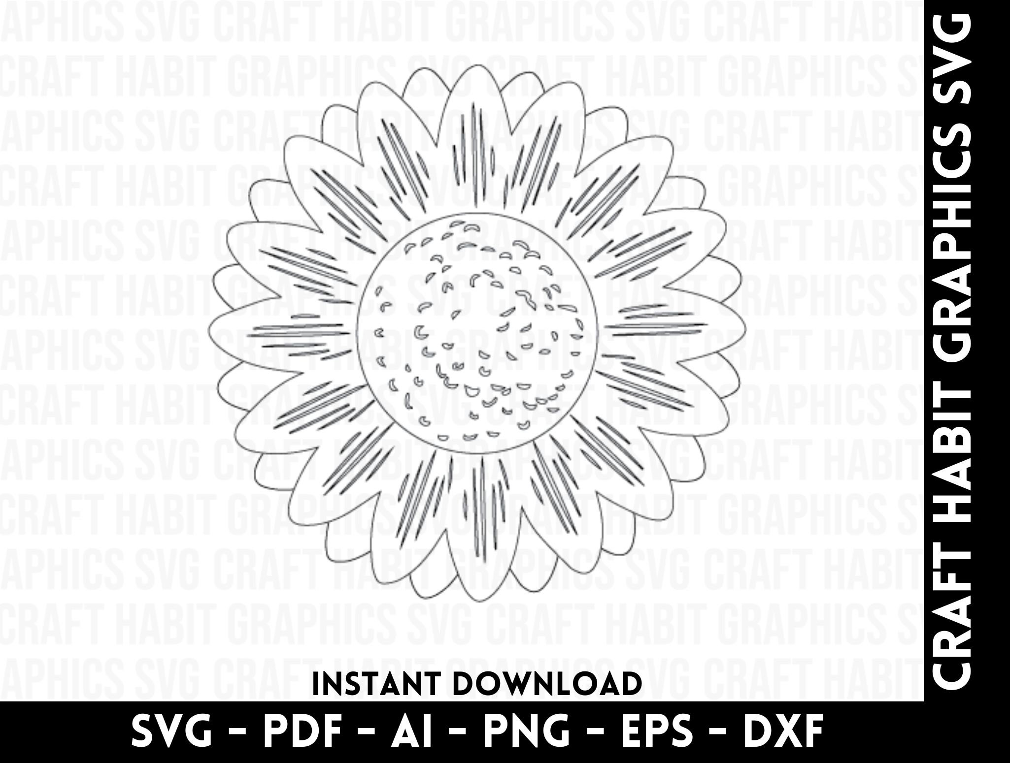 Sunflower SVG File | Svg, Dxf, Eps, Png Files for Cutting Machines ...