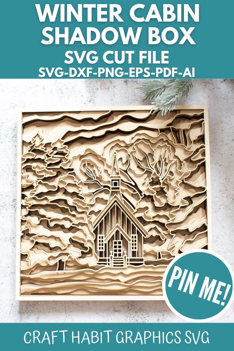 Winter Cabin Shadow Box Svg | Layered Svg File - Laser Cut File | Xtool ...