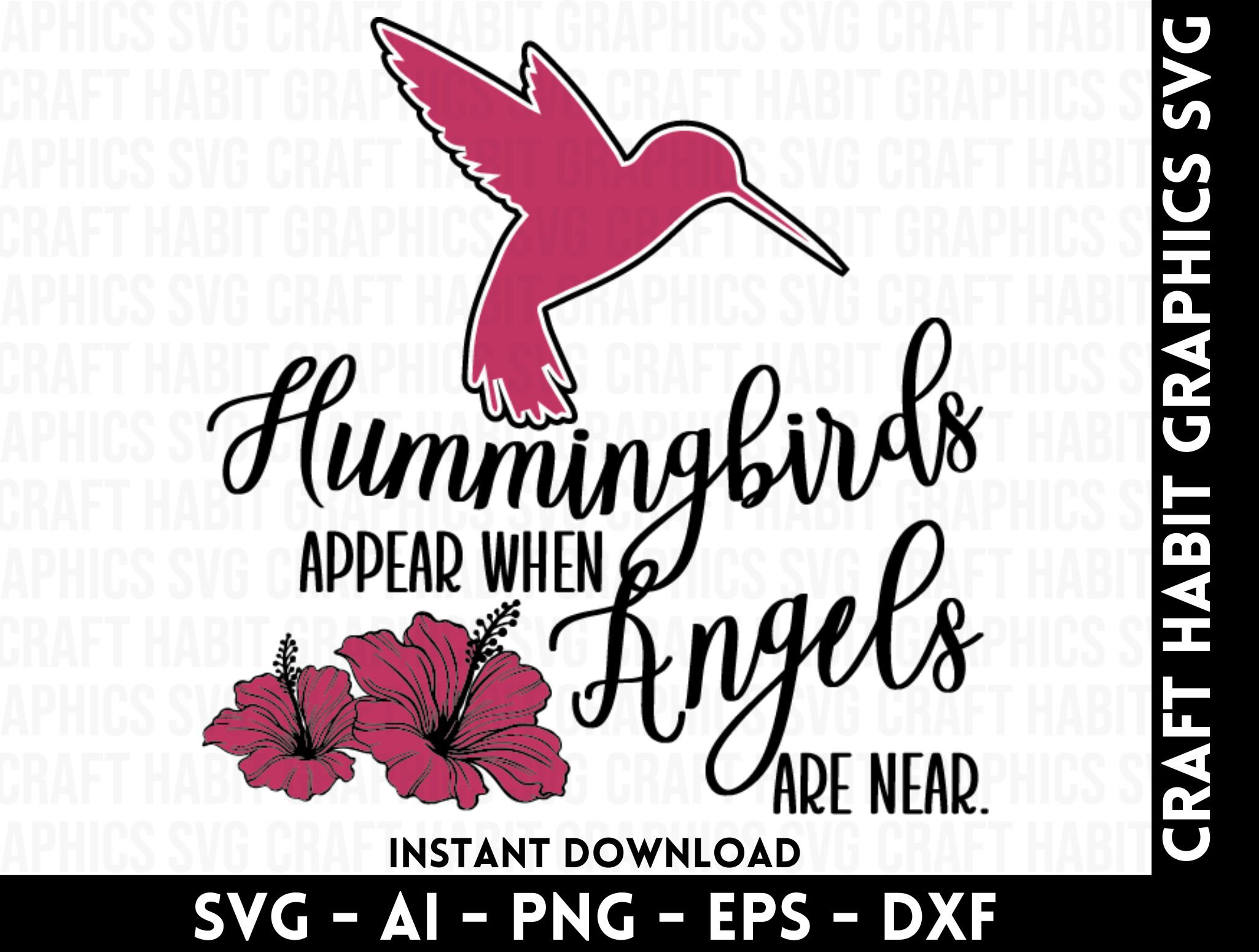 Hummingbirds Appear...svg, Dxf, Eps, Png Files for Cutting Machines ...