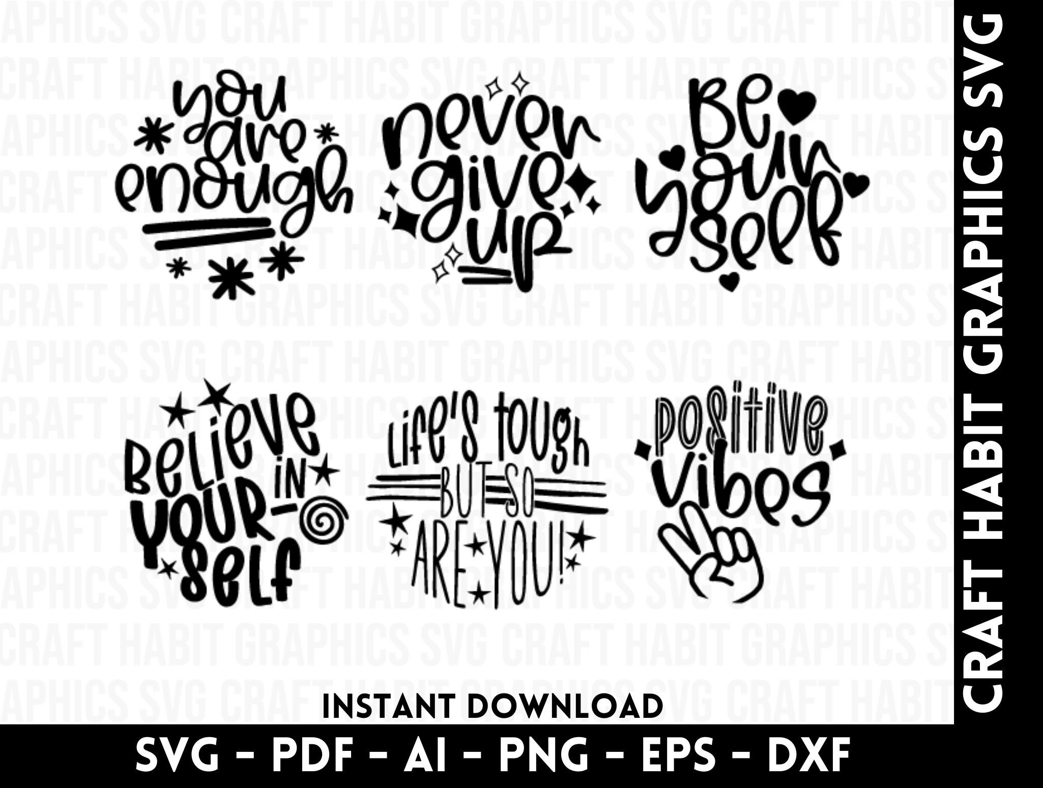 Motivational Quotes for Teens | Set of 6 | Svg, Dxf, Eps, Png, Pdf ...