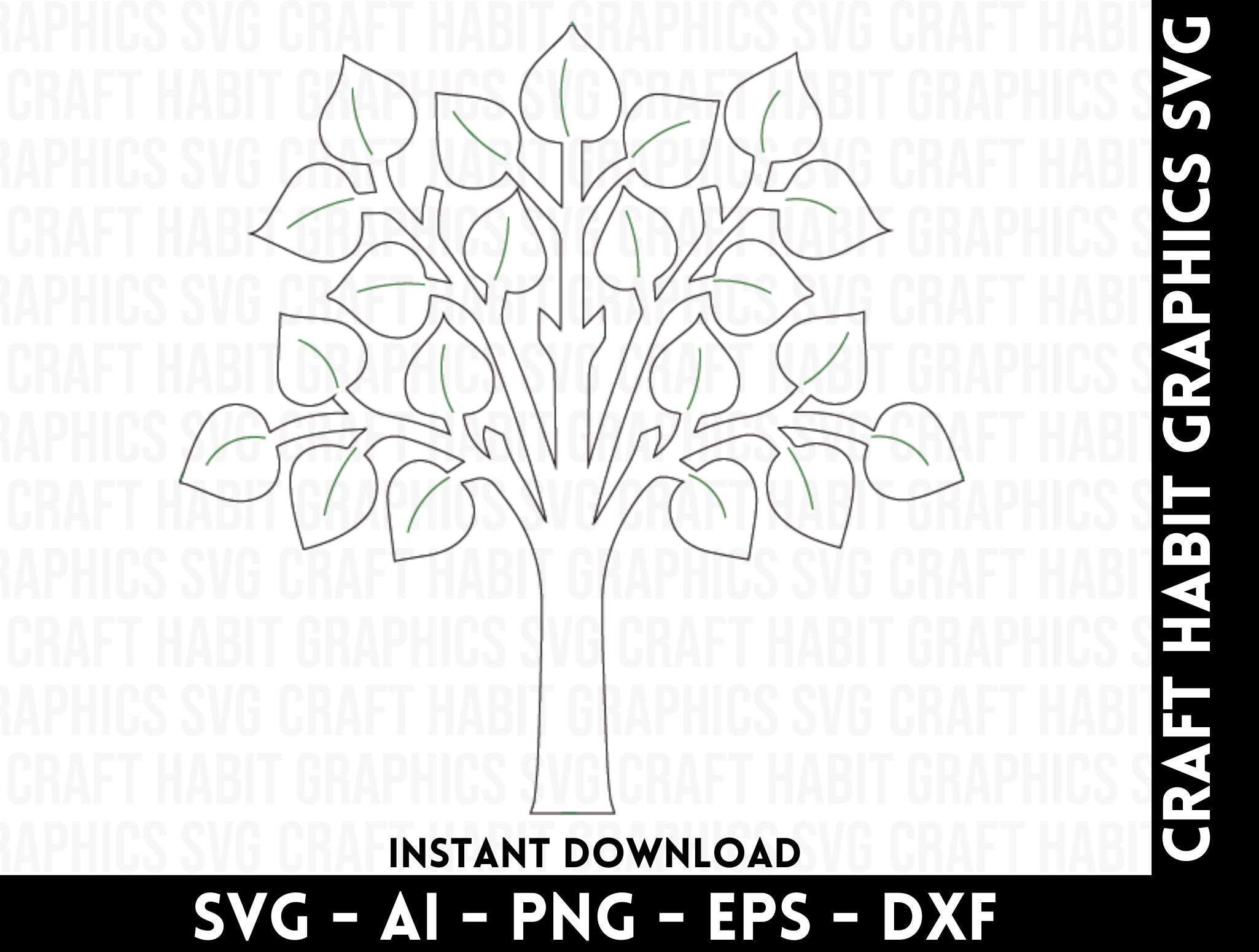 Leafy Tree Laser Cut File | Svg, Dxf, Eps, Png Files for Cutting ...