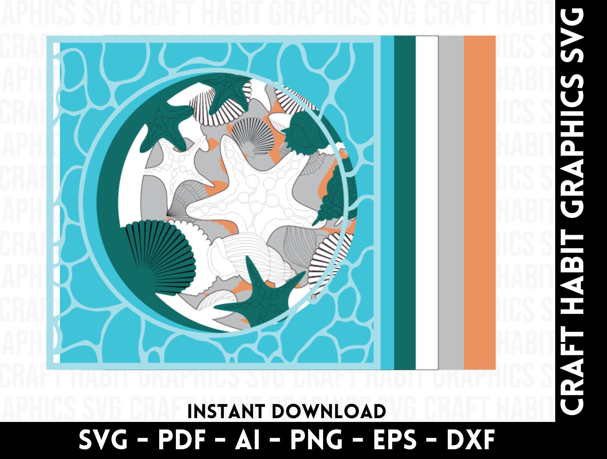 Seashell Shadow Box Svg | Seashell Layered Shadow Box Svg File - Laser ...