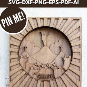 Easter Shadow Box Svg | Religious He is Risen Layered Shadow Box Svg ...