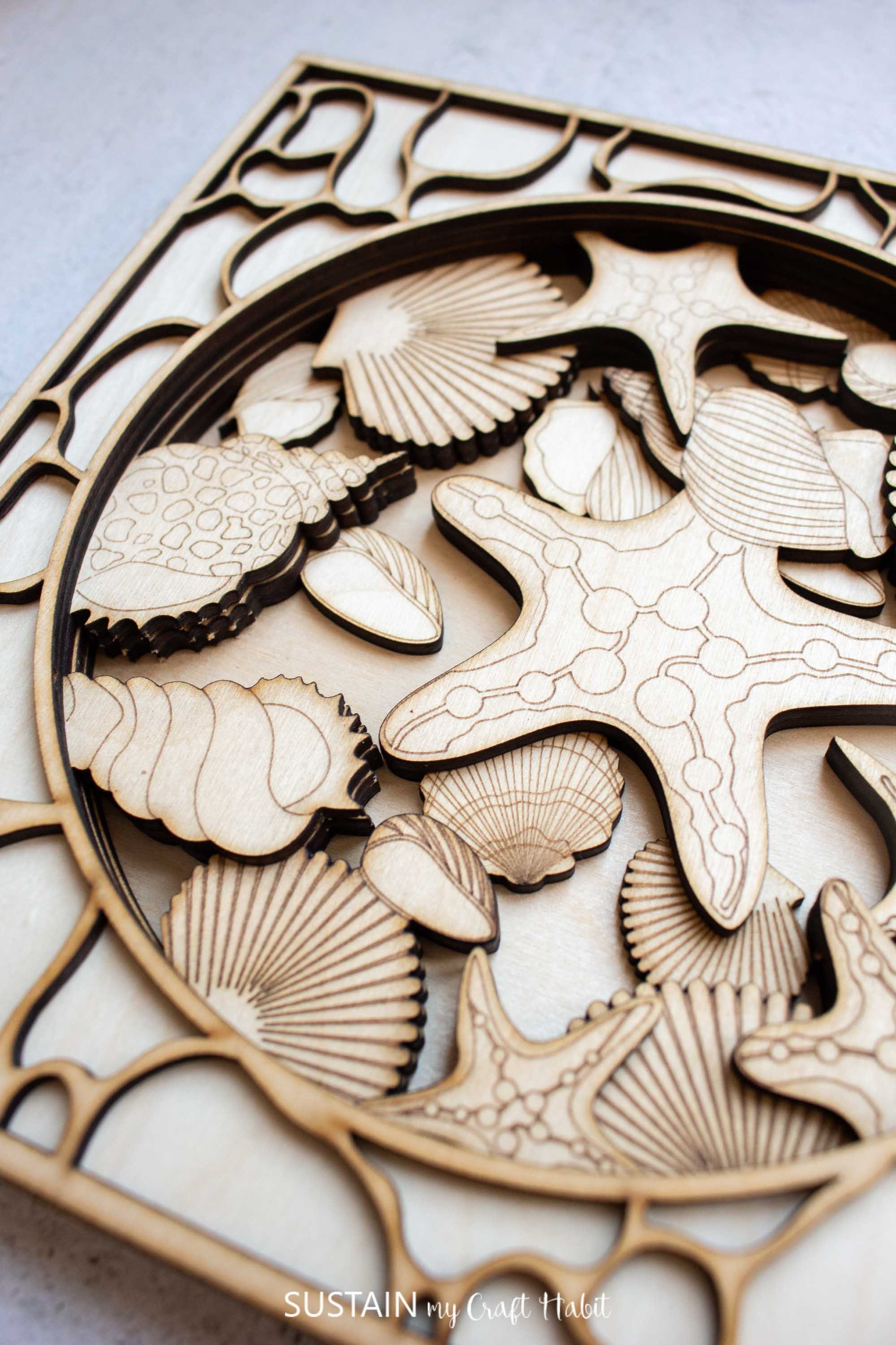 Seashell Shadow Box Svg | Seashell Layered Shadow Box Svg File - Laser Cut File | Xtool P2, M1 ...