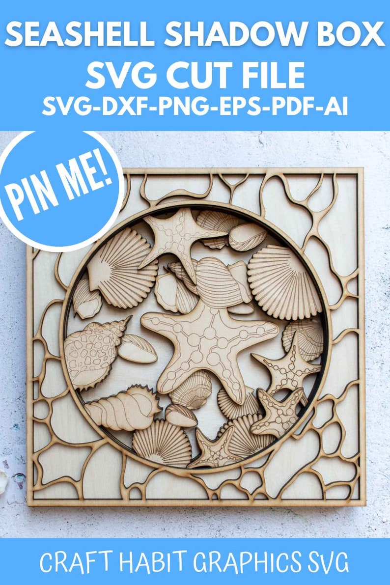 Seashell Shadow Box Svg | Seashell Layered Shadow Box Svg File - Laser ...