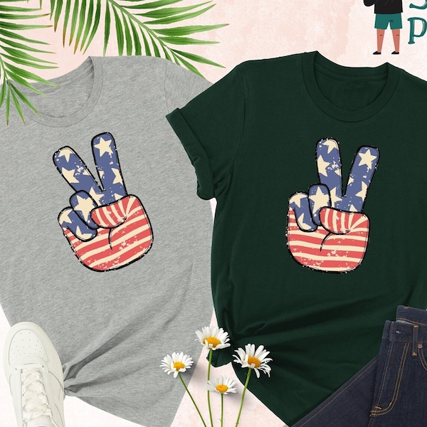 4th of July Peace Sign Shirt - Etsy