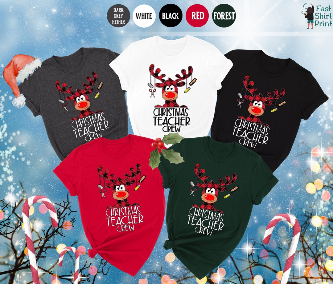 Teacher Christmas Shirt, Christmas Teacher Crew Shirt, Teacher ...