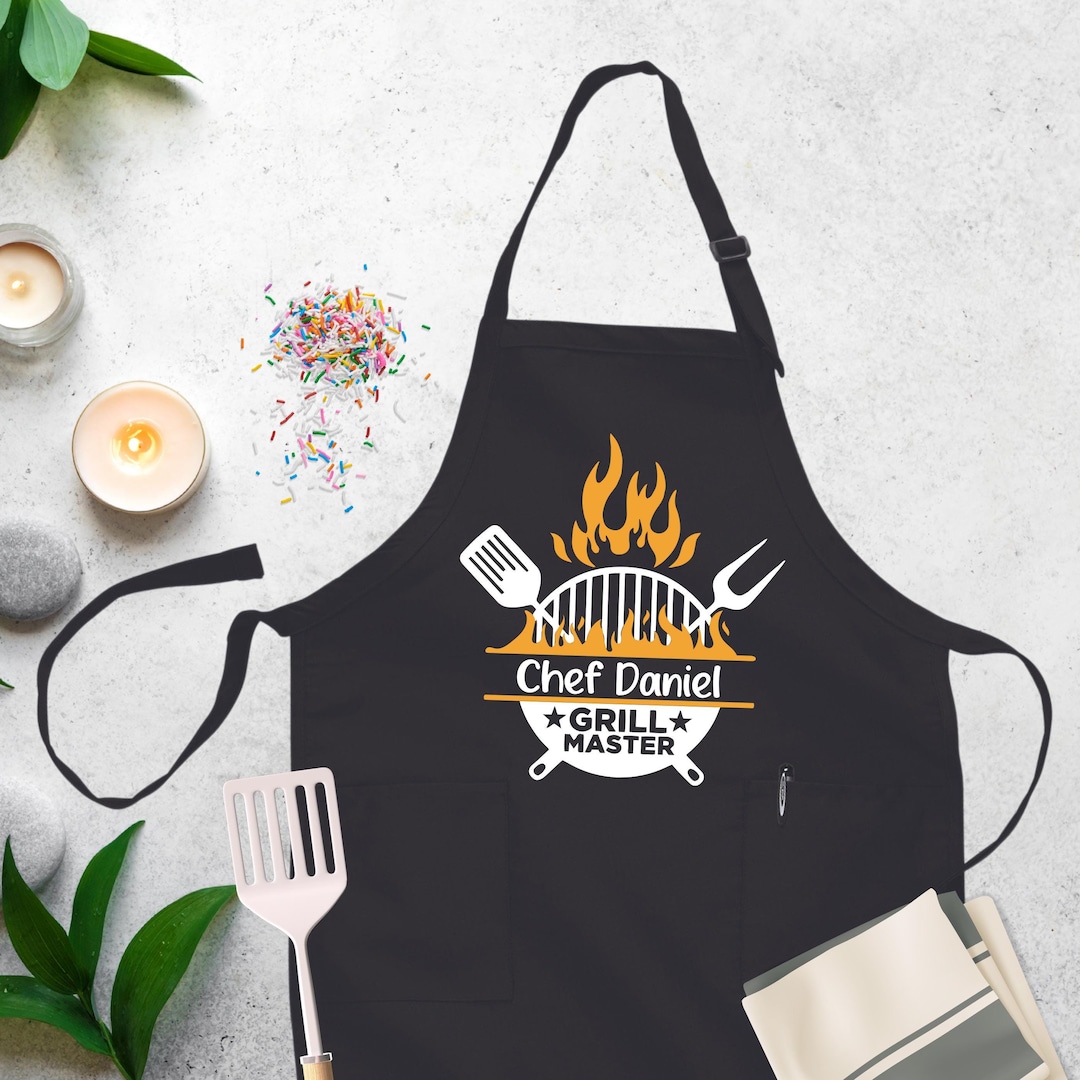 Personalized Grill Master Apron, Custom Apron, Grill Apron, BBQ Apron ...