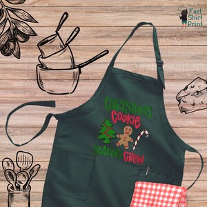 Christmas Cookie Baking Crew Apron, Christmas Apron, Cute Chef Apron ...