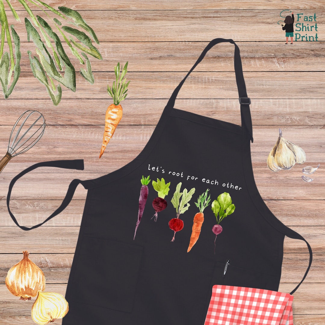 Lets Roots for Each Other Apron, Cooking Apron, New Kitchen Gift, Chef Apron, Funny Cooking ...