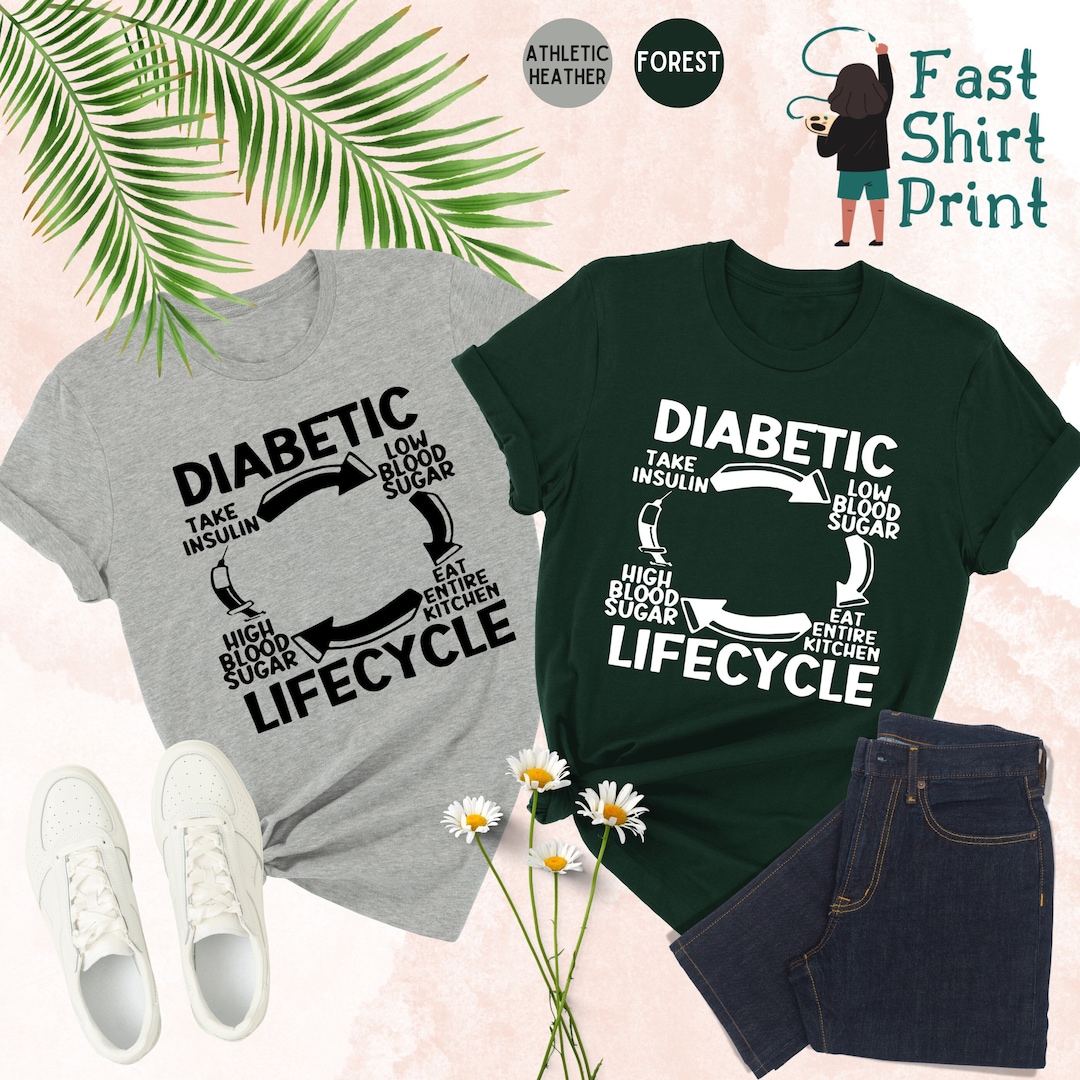 Diabetic Life Cycle Shirt, Diabetes Support Awareness Shirt, Type One ...